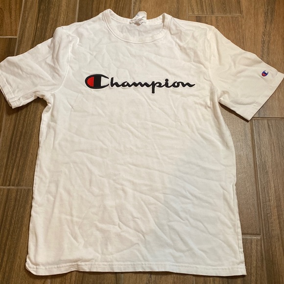 Champion | Shirts | Champion White Logo Tee | Poshmark